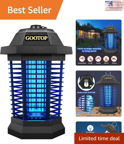 Bug Zapper Outdoor Electric - 3 Prong Plug, EPA Registered - 1/2 Acre ...