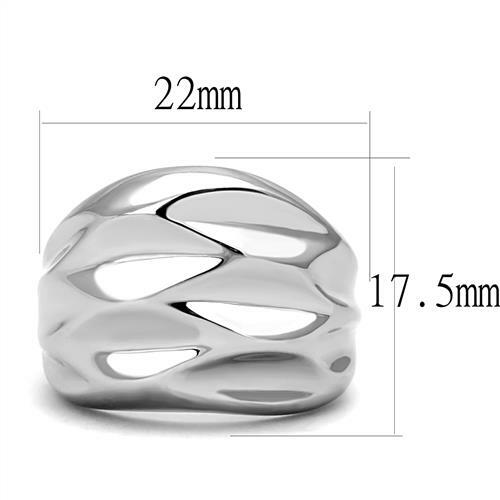 HCJ WATER WAVE STAINLESS STEEL WIDE BAND FASHION STATEMENT RING SIZE 6 ...