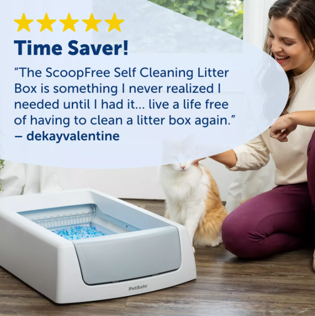 Pet.Safe ScoopFree Crystal Classic Self-Cleaning Litter Box, Odor ...