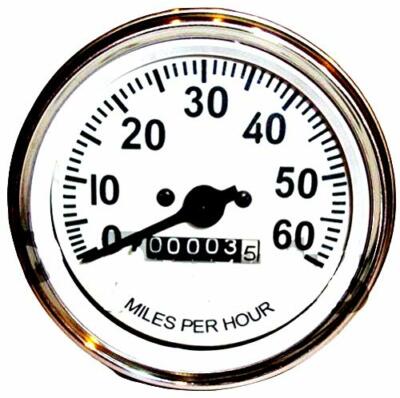 Willys MB Speedometer 60 MPH Gauge Jeep Ford CJ GPW Chrome Bezel White ...