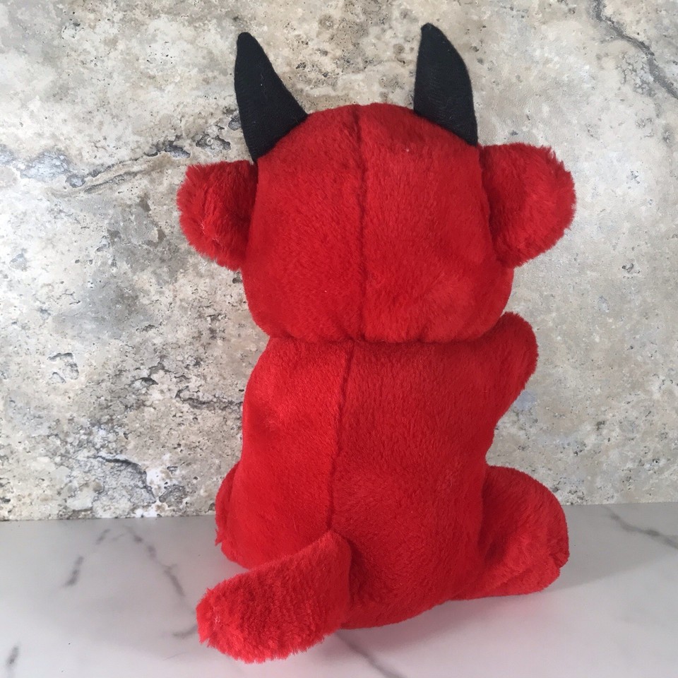 VINTAGE HAYES SPECIALTIES CUTE RED DEVIL MONSTER STUFFED PLUSH TOY ...