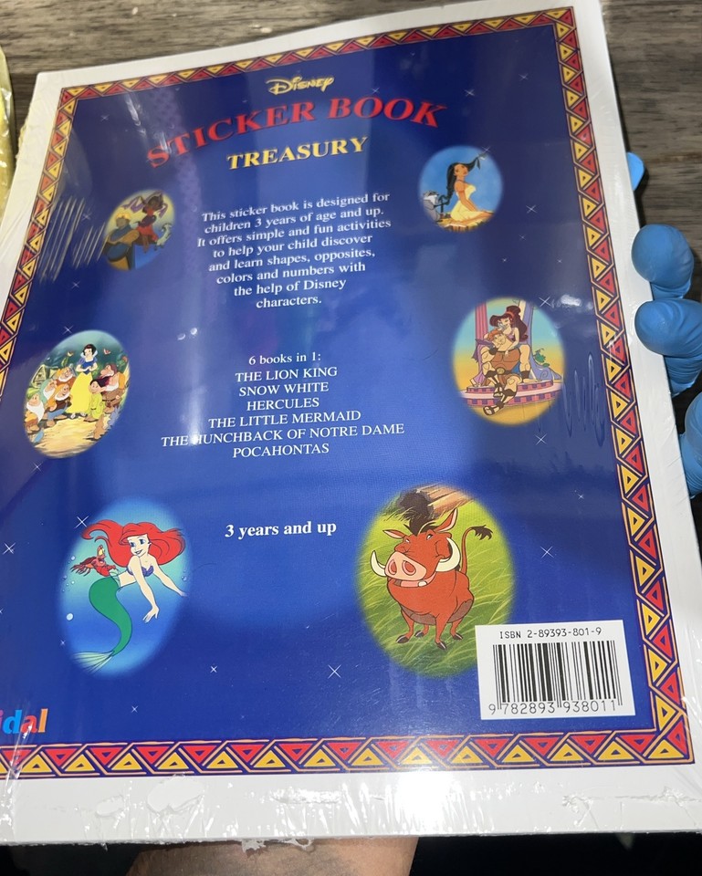 DISNEY STICKER BOOK TREASURY 350 Stickers 6 Books In 1 Disney Stories ...