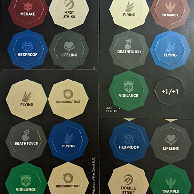 MTG Punch-Out Counters Ikoria Commander Thin Tokens Magic Cards 001 002 ...