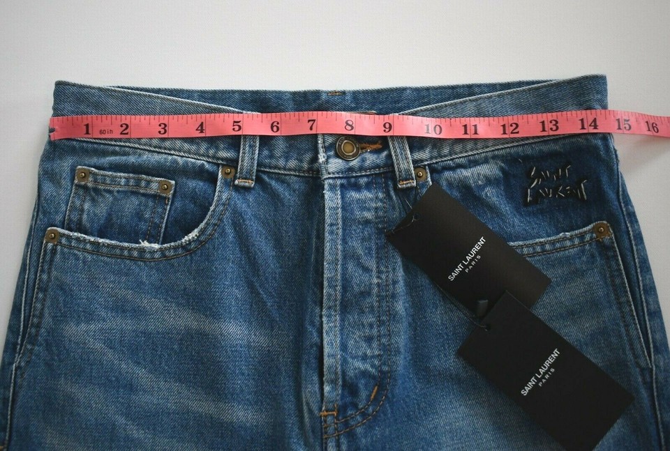 🆕️ SAINT LAURENT Paris D14 M/SL-LW Vintage Blue SLIM Fit LOW WAIST ...