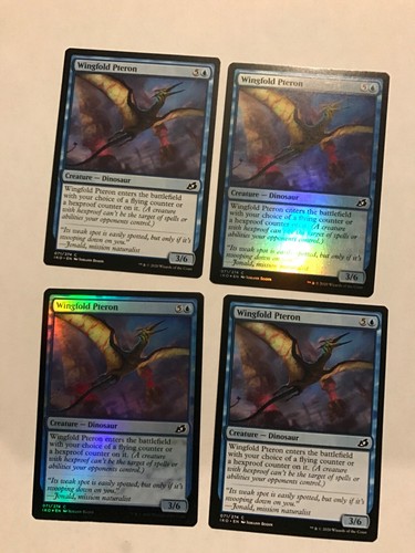 Wingfold Pteron x4 ( 2 foil ) : IKO MTG Ikoria 71/274 COMMON, blue 3/6 ...