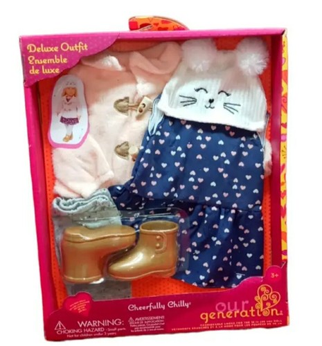 Our Generation Deluxe 18" Doll Outfit Cheerfully chilly coat hat dress ...