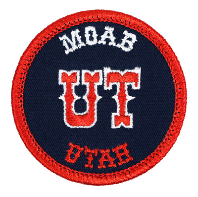 Moab Utah Embroidered Patch Black/Red Iron-On Sew-On Backpack Shirt Hat ...