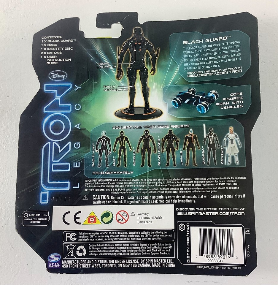 Disney Tron legacy Series 2 Black Guard Action Figure [~Sealed in ...