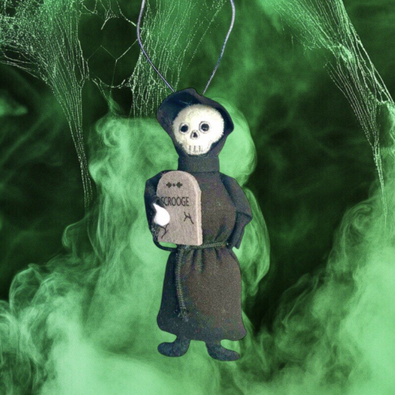 Reaper Skeleton Scrooge Fabric Ornament Scary Dead Halloween Nightmare ...