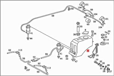 Genuine MERCEDES A124 C124 S124 W124 CABRIOLET A124 Reservoir ...