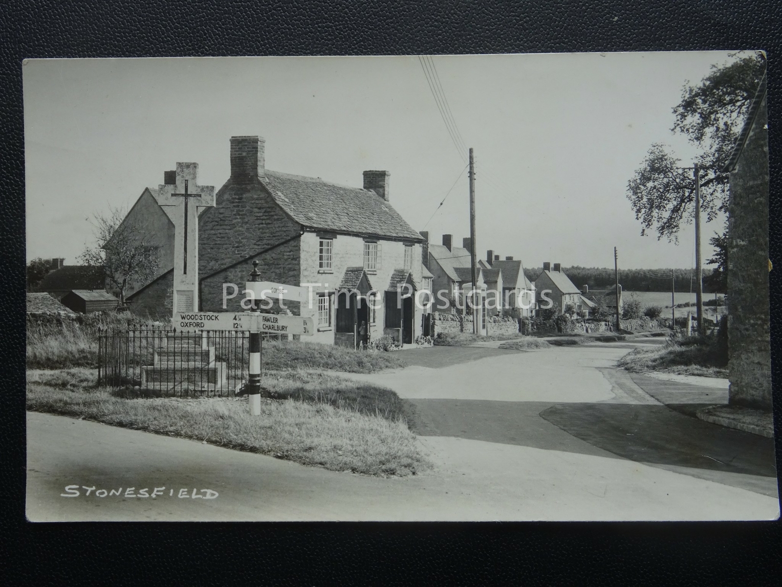 Oxfordshire STONESFIELD Combe Road War Memorial Old RP Postcard by ...