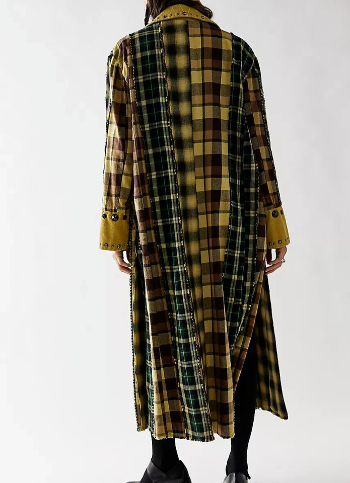 Free People NWT Size Large FABULOUS Rodeo Plaid Duster Jacket New | eBay