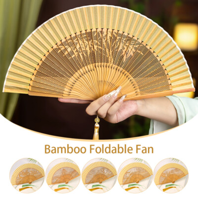 Chinese Style Bamboo Foldable Hand Held Fans Summer Wedding Party Fan ...