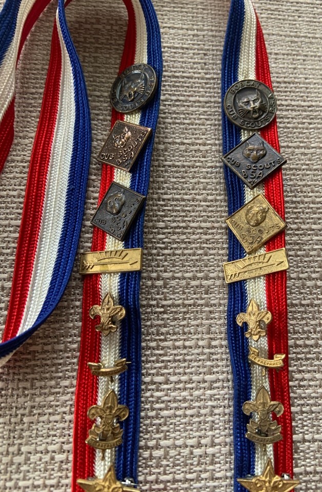 Vintage EAGLE SCOUT Ribbon w/ 22 Boy Cub Scout Rank & OA PINS BSA ...