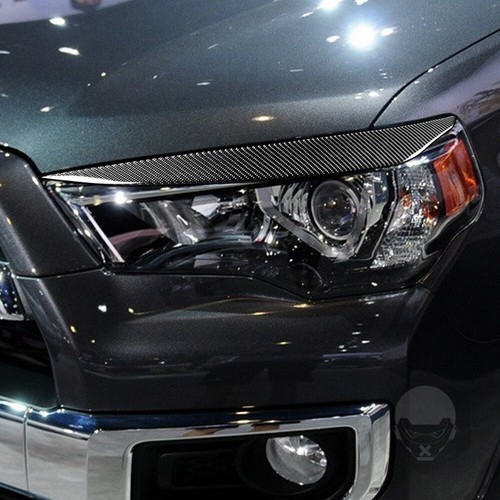 4x Carbon fiber Headlight Eyebrow Eyelid Sticker Trim For Toyota ...