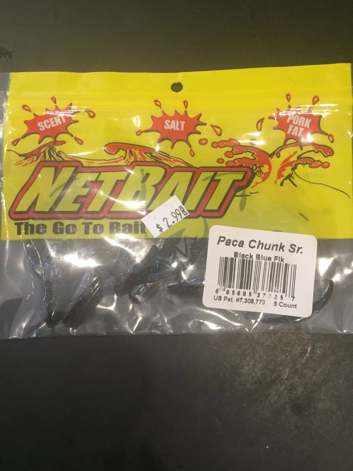 NetBait Paca Chunk Sr. 3.25” 5pk Black Blue Flake Yellow Pack | eBay