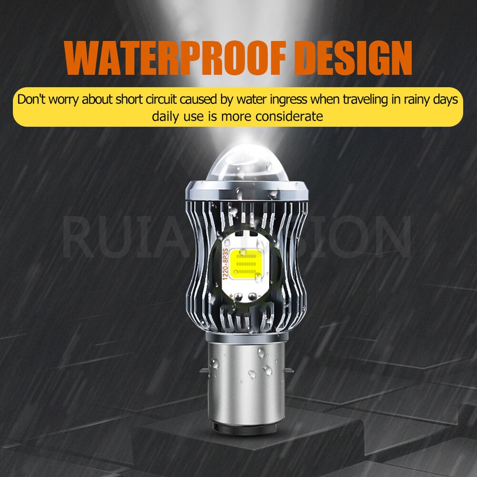 1pc BA20D H6 LED Motorcycle Headlight Bulb S1 S2 Hi Lo Beam DRL Lamp 10 ...