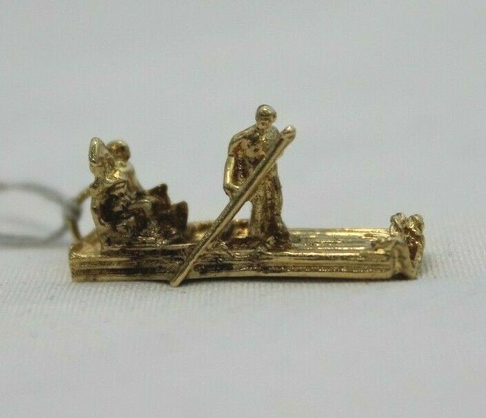 RARE! 14k YELLOW GOLD JAMAICA RAFT CHARM - Gem