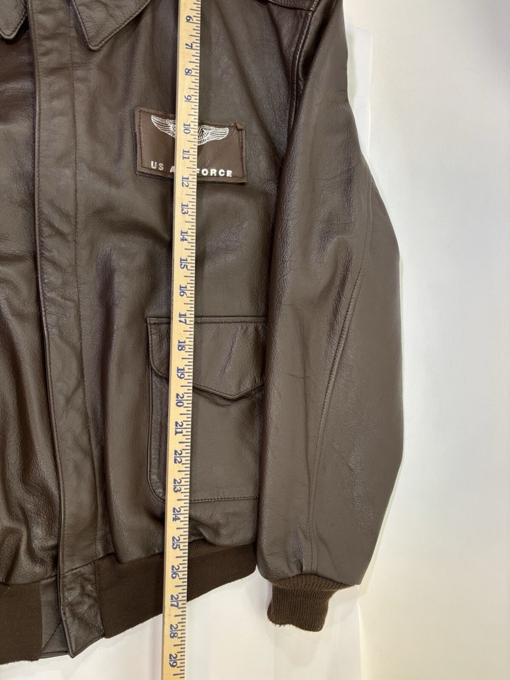 Cooper A-2 Brown Goatskin Leather Bomber Jacket Mens 48L Air Force USAF ...