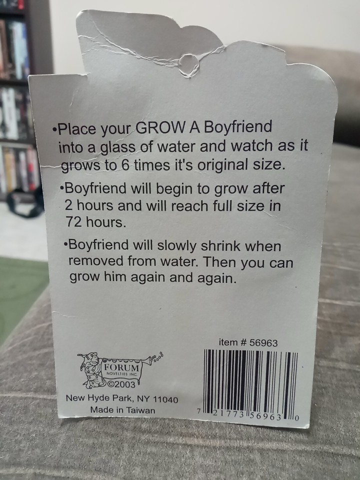 Forum Novelties Novelty Grow A Boyfriend Husband Joke Gag Gift ...