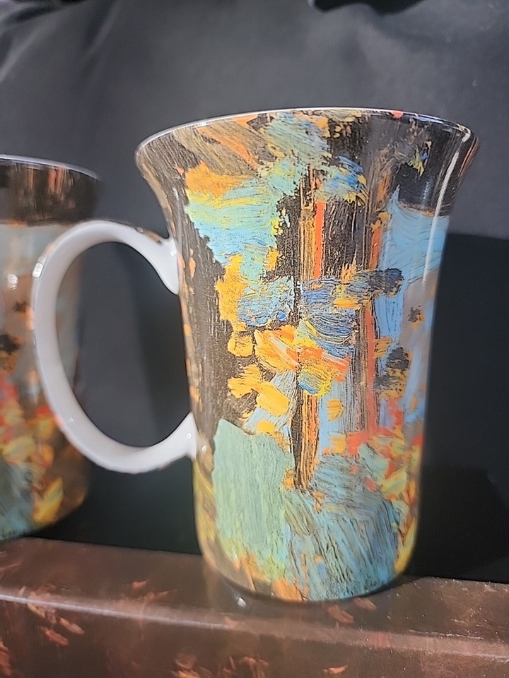McIntosh Canadian Masters Coffee Mugs x 2 Tom Thomson Campfire 1916 ...