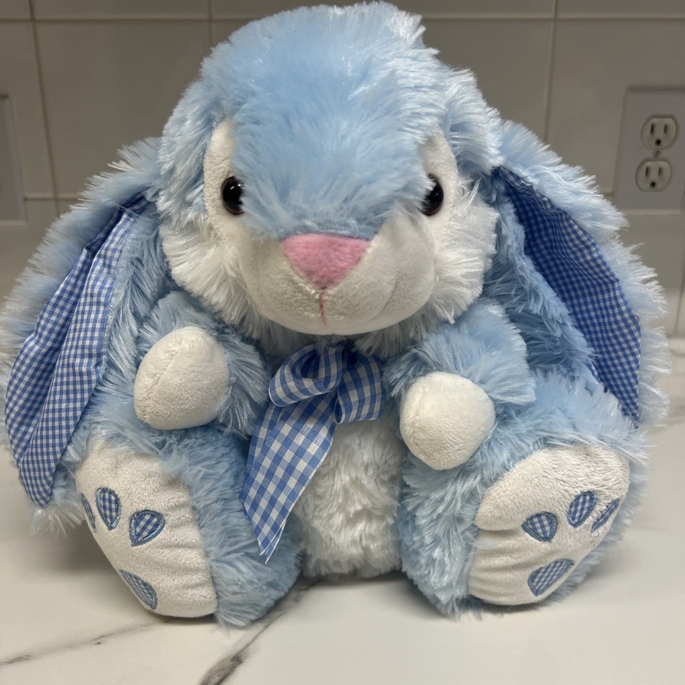 Best Made Toys Blue White Fluffy Easter Bunny Rabbit 10" Plush ...