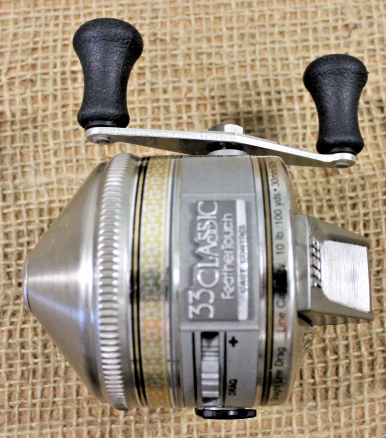 Zebco 33 Classic Feather Touch Spincast Push Button Fishing Reel USA ...