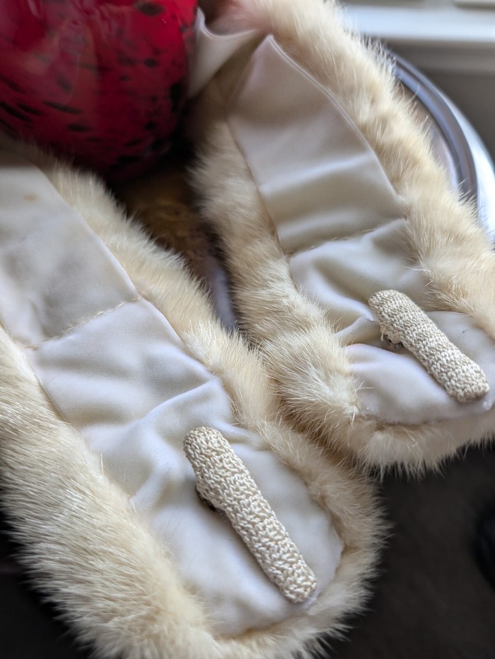 Vintage Suzi California White Mink Fur Hat and scarf | eBay