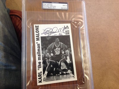 Karl Malone inscribed MAILMAN SIGNED autograph 4x6 Photo LA Gear PSA ...