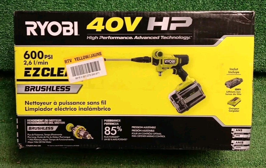 Ryobi 40V HP 600 psi EZ Clean Power Cleaner Brushless (RY124050VNM ...