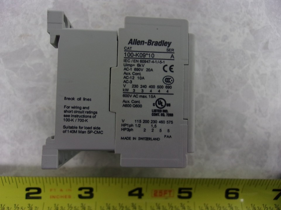 ALLEN-BRADLEY 100-K09*10 SERIES A CONTACTOR RELAY, 24VOLT, 0443B | eBay