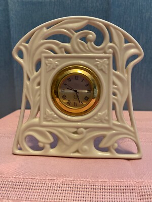 BEAUTIFUL LENOX DESK CLOCK IVY COVERED | eBay