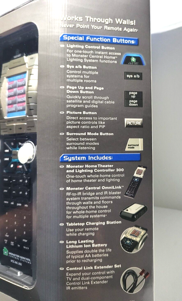 Monster AVL300 Central Home Theater, Lighting Control System Remote ...