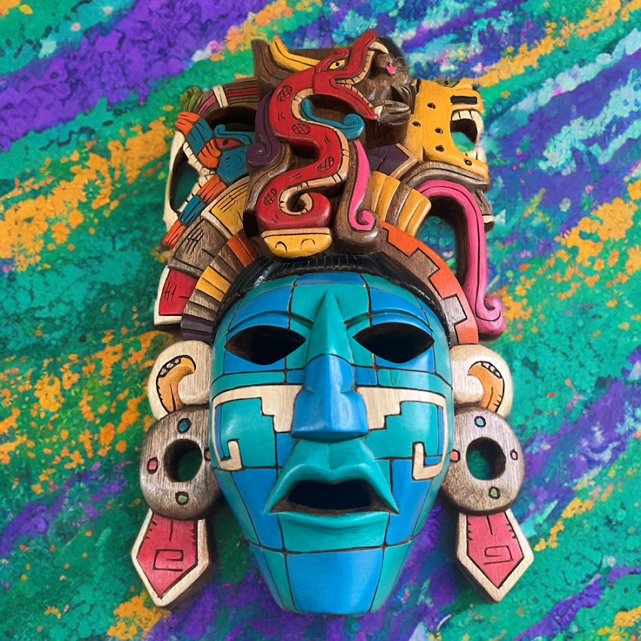 Mayan Mask with Vision Serpent, Mexican culture, Maya and Aztec Art | eBay