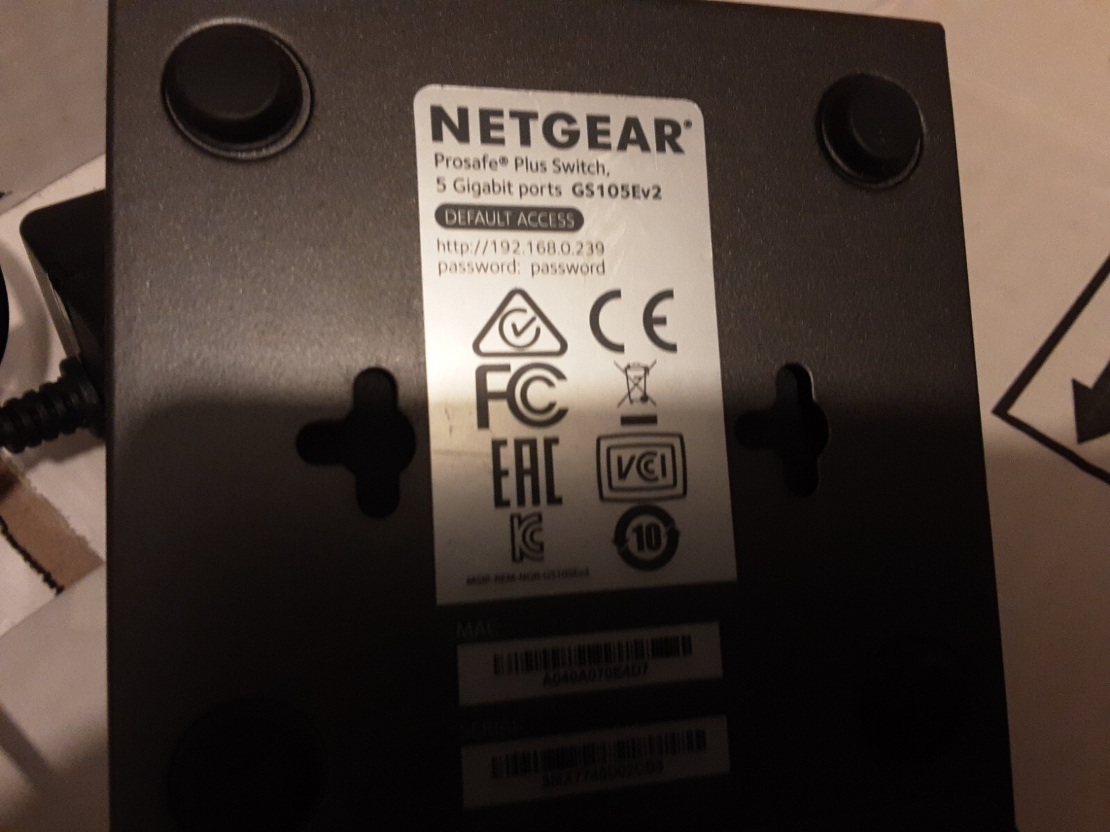 NETGEAR 5 Port Gigabit Ethernet Plus Network Switch GS105Ev2 Managed ...