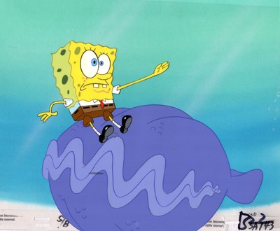 SPONGEBOB First Episode! Background & 2 Original prod cels from TEA AT ...