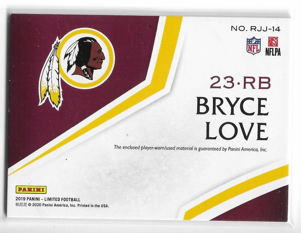 2019 PANINI-LIMITED BRYCE LOVE PLAYER-WORN JUMBO PATCH RC #RJJ-14 ...