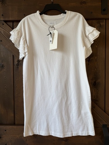 Current/Elliott White Cotton Ruffle Mini Dress Size 1 Which Is A Small ...