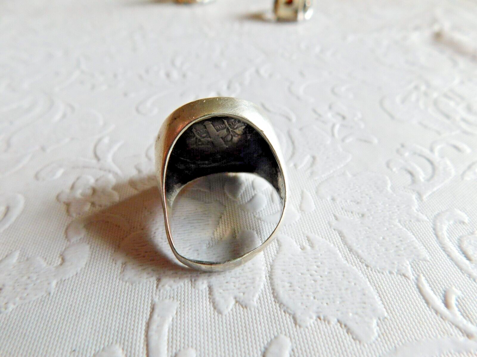 RARE VINTAGE STERLING SILVER & 1964 SILVER ROOSEVELT DIME RING SIZE 10. ...
