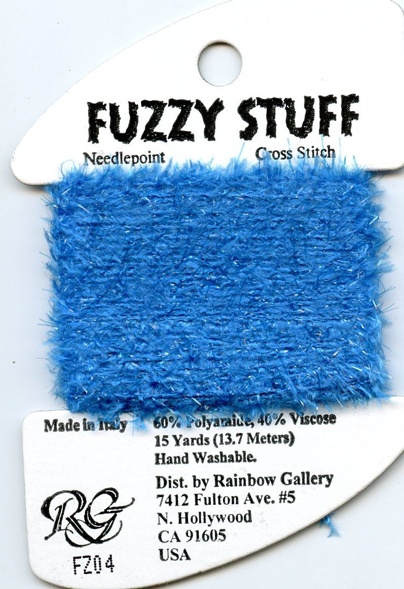 Rainbow Gallery Fuzzy Stuff #FZ04 Bright Blue Furry Sparkly Thread 15 ...