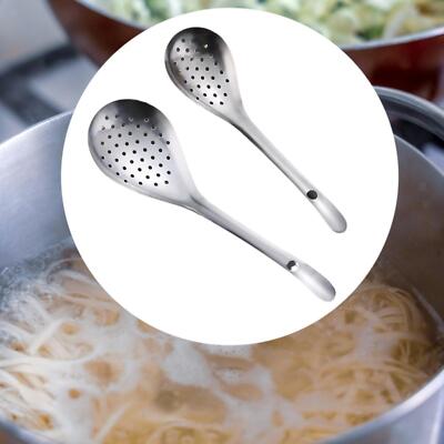 2x Kitchen Slotted Spoon Deep Frying Spoon for Potato Chips Noodles ...