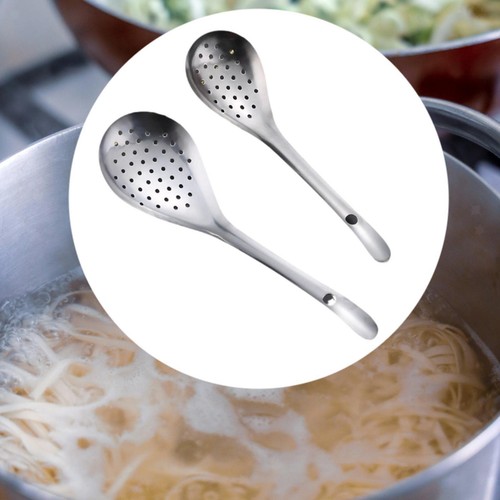 2x Kitchen Slotted Spoon Deep Frying Spoon for Potato Chips Noodles ...