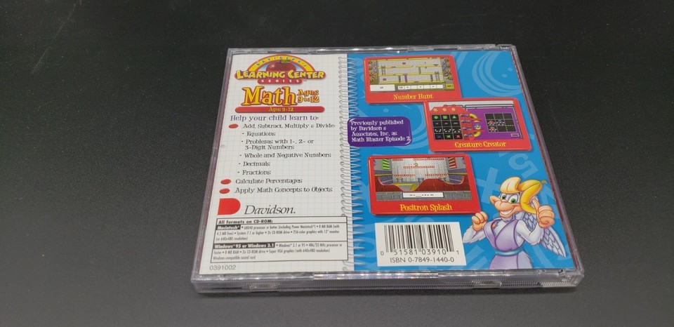 Davidson's Learning Center Series Math Ages 9-12 CD ROM Windows/Mac | eBay
