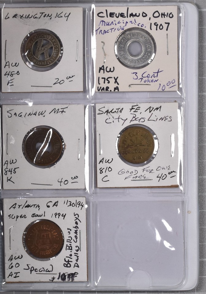 Transit Tokens - 51 Token Lot In Folder | eBay