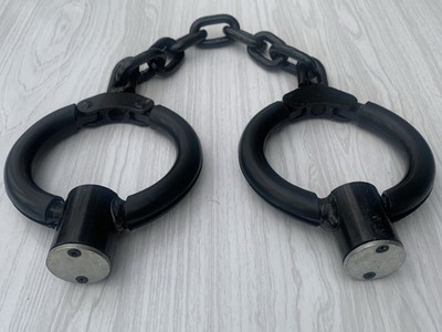 LEG CUFFS, ANKLE IRONS, HEAVY LEG IRONS, MILITARY POLICE, BDSM, PREMIUM ...
