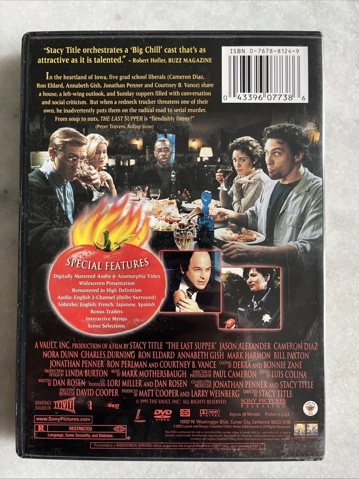 The Last Supper (DVD, 1995) Cameron Diaz, Bill Paxton, Jason Alexander ...