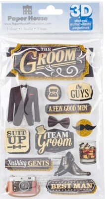 The Groom, wedding -3D scrapbook stickers - Paper House STDM-0283 | eBay