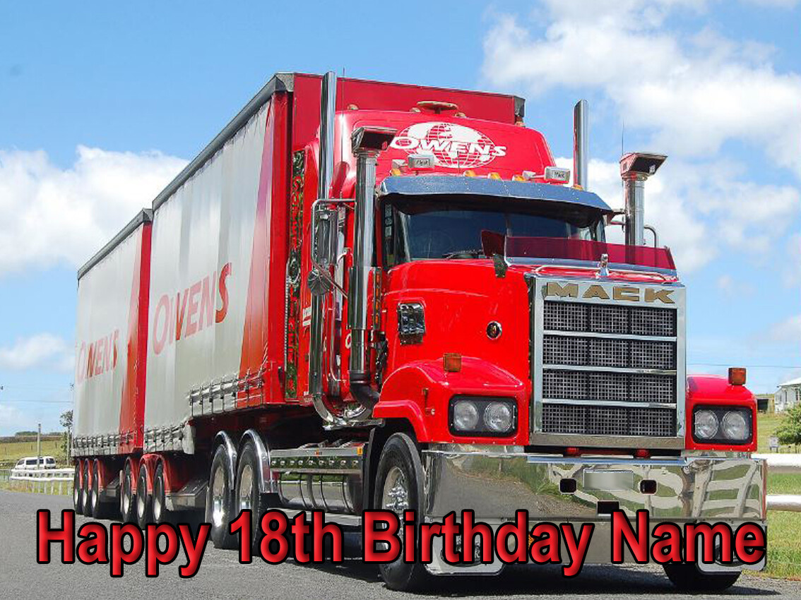 Mack truck REAL EDIBLE ICING CAKE TOPPER PARTY IMAGE FROSTING SHEET | eBay