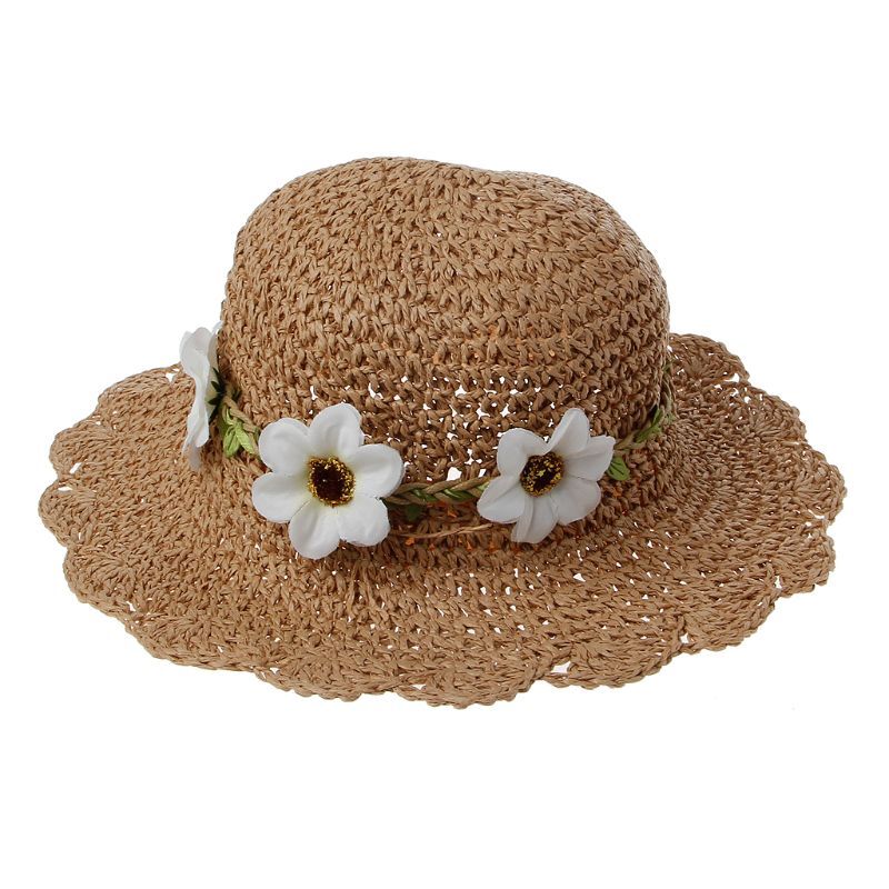 Wide Brim Baby Straw Hat Kids Summer Beach Girls Travel Outdoor New ...