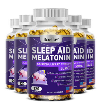 Melatonin Plus Sleep Aid 50MG, Fall Asleep Fast and Stay Asleep ...